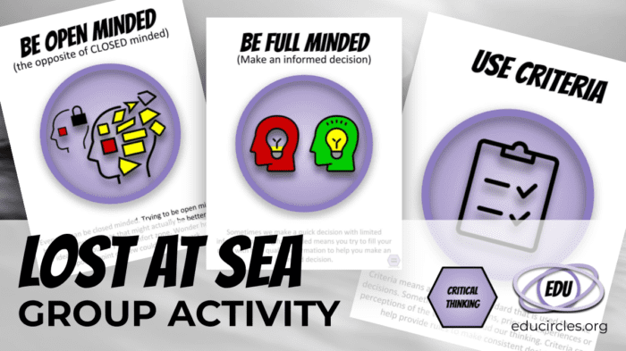 LOST AT SEA activity with pictures! (FREE Critical Thinking Lesson Plans)
