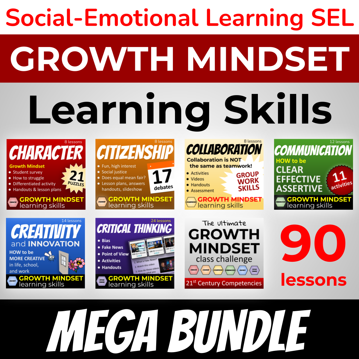 21st Century Learning Skills | Growth Mindset and SEL Bundle